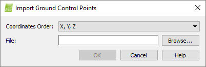 Menu Project > GCP / MTP Manager... > GCP / MTP Table > Import GCPs... - PIX4Dmapper